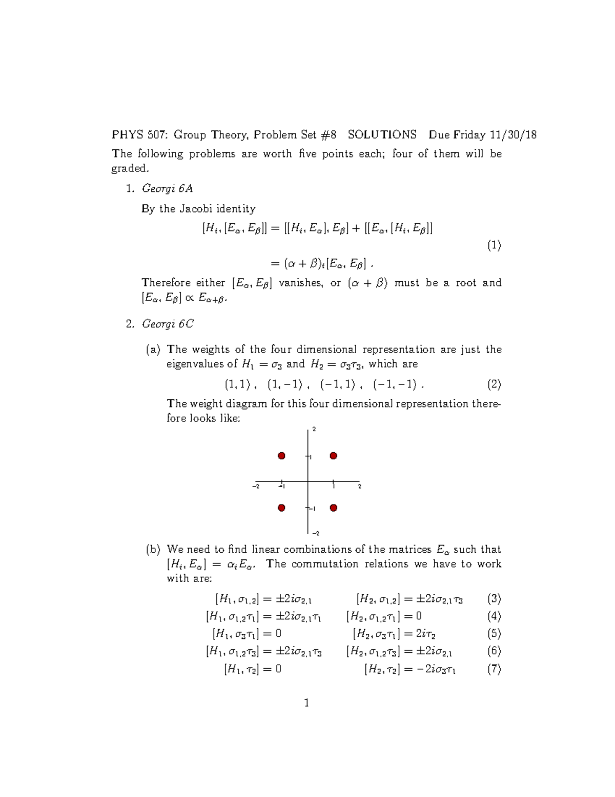Group Theory Problem Set Solutions - Studocu