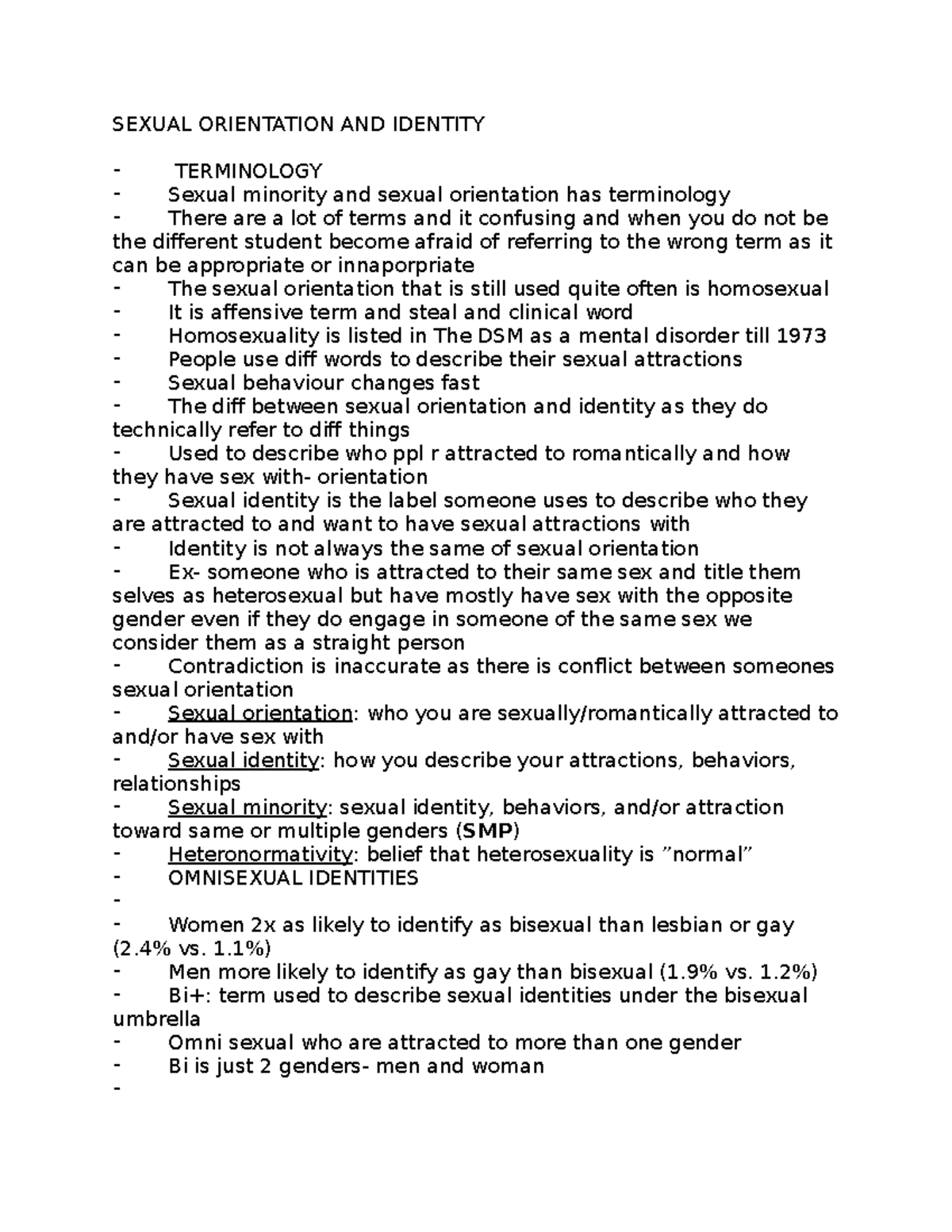 PSYC 3P28 Sexual Orientation AND Identity - SEXUAL ORIENTATION AND ...