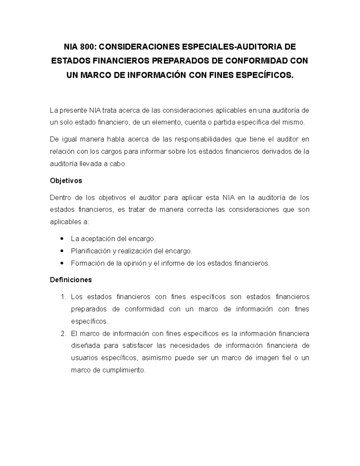 Ensayo NIA 800 del IMCP - NIA 800: CONSIDERACIONES ESPECIALES-AUDITORIA ...