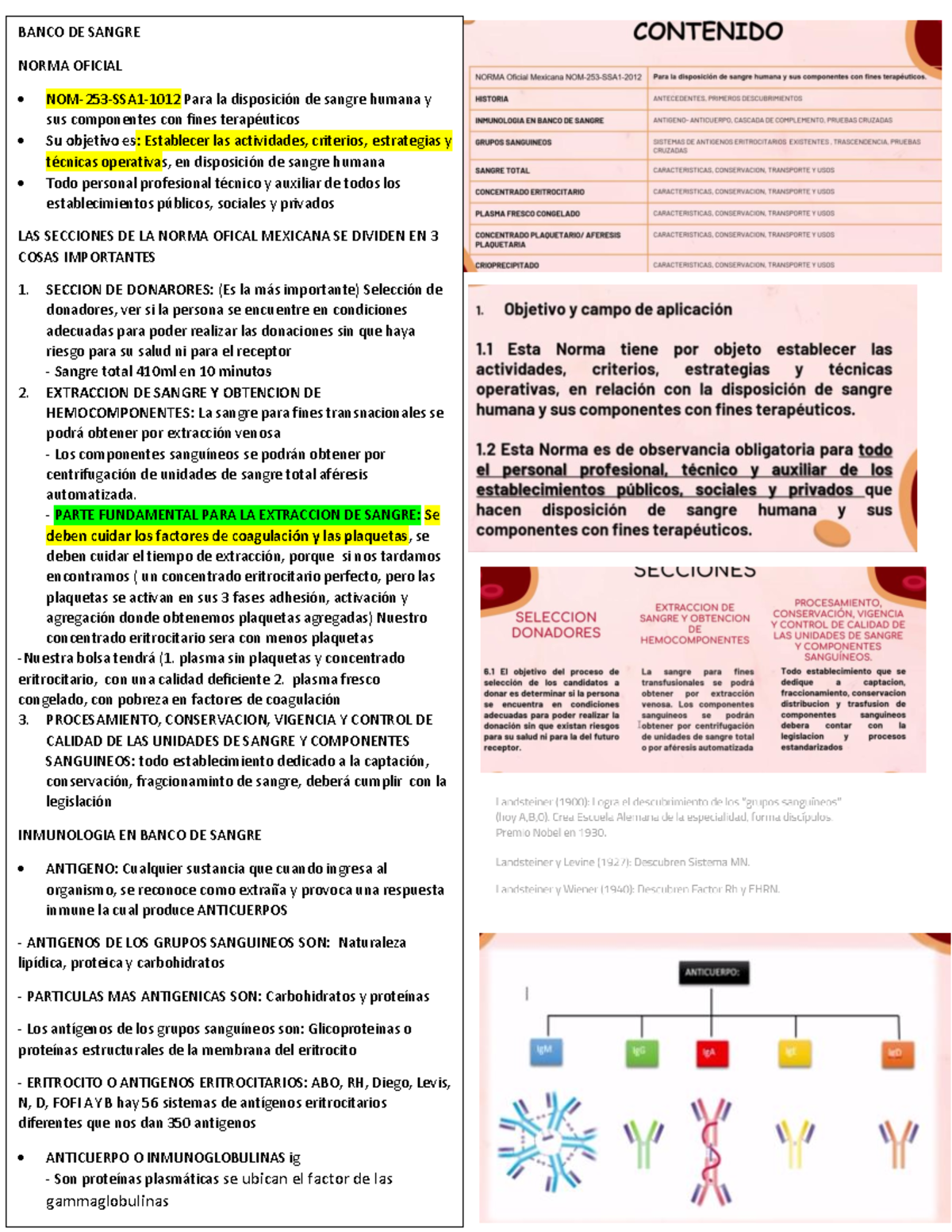 Guia 2 - gastro - BANCO DE SANGRE NORMA OFICIAL NOM- 253 - SSA1- 1012 ...