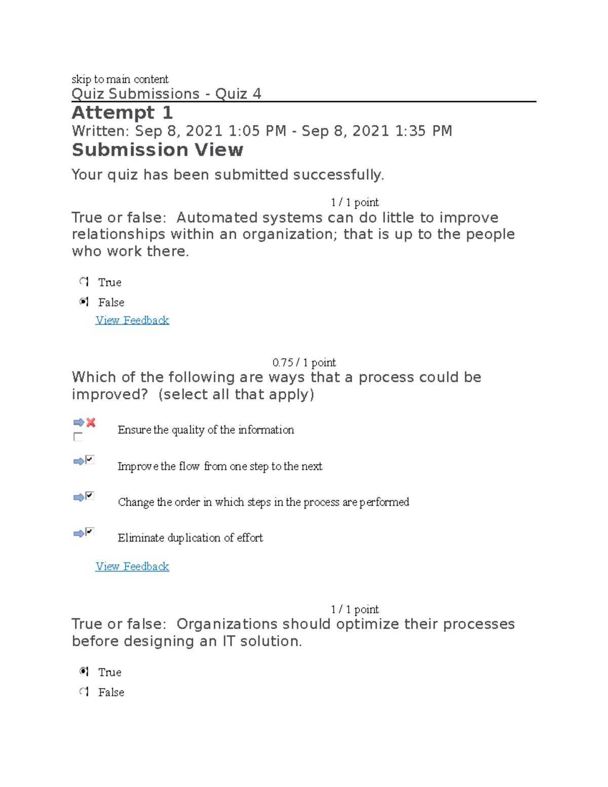 IFSM Quiz 4 - quiz 4 university of maryland global campus - skip to ...