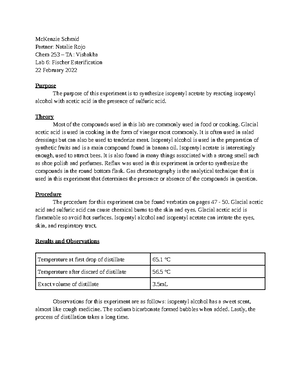 Chem Experiment 7 Lab Report - McKenzie Schmid Partner Name: Natalie ...