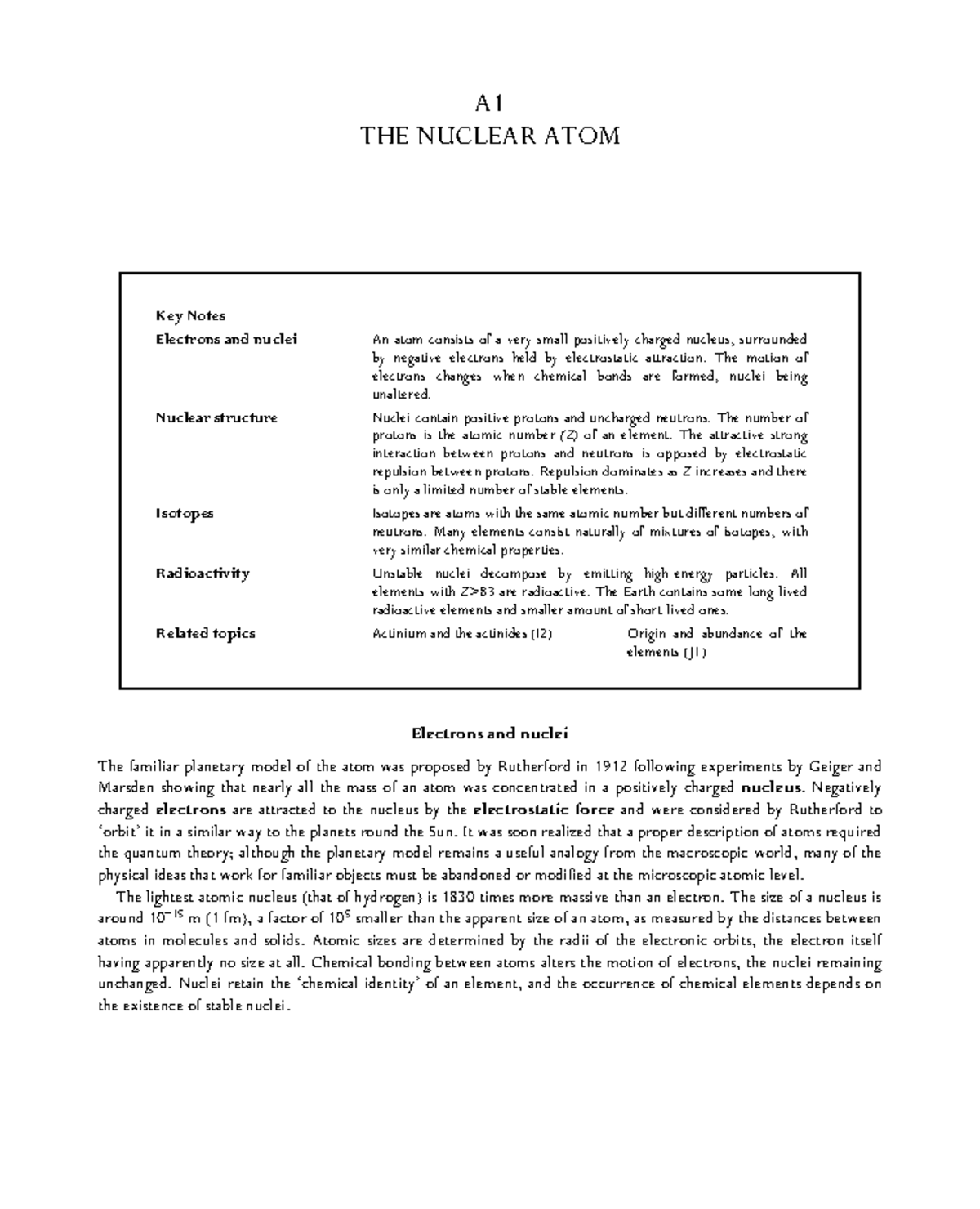 Instant Notes in organic Chemistry (52) - A THE NUCLEAR ATOM Key Notes ...