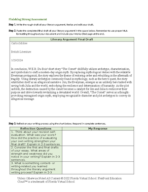 Analyzing literature assess rubric - Analyzing Literature Assessment ...