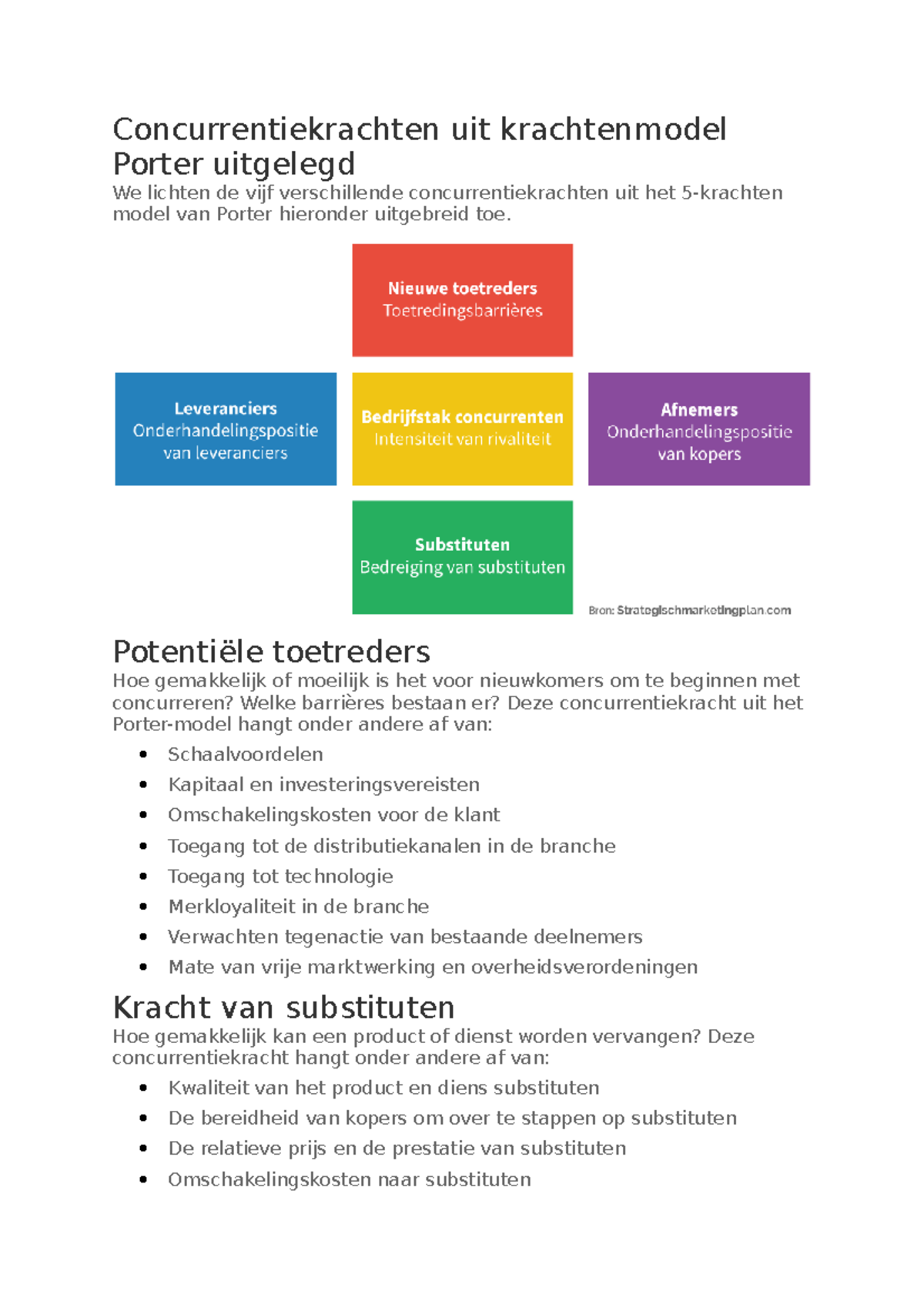 5 krachtenmodel stuv - Concurrentiekrachten uit krachtenmodel Porter ...