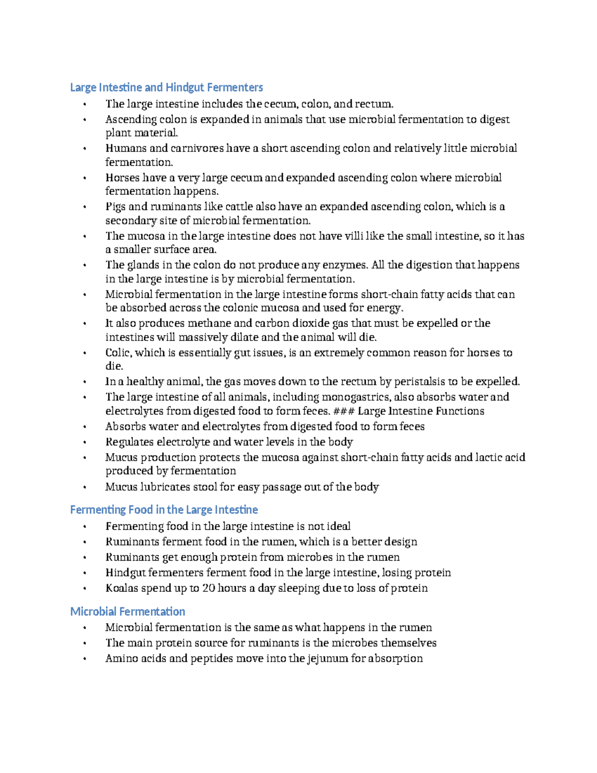 13.9 GI physiology LI hindgut fermentation - Large Intestine and ...