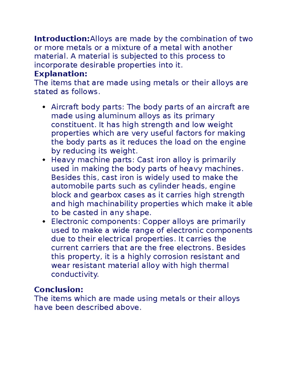 222 - Lecture notes 1 - Introduction: Alloys are made by the ...