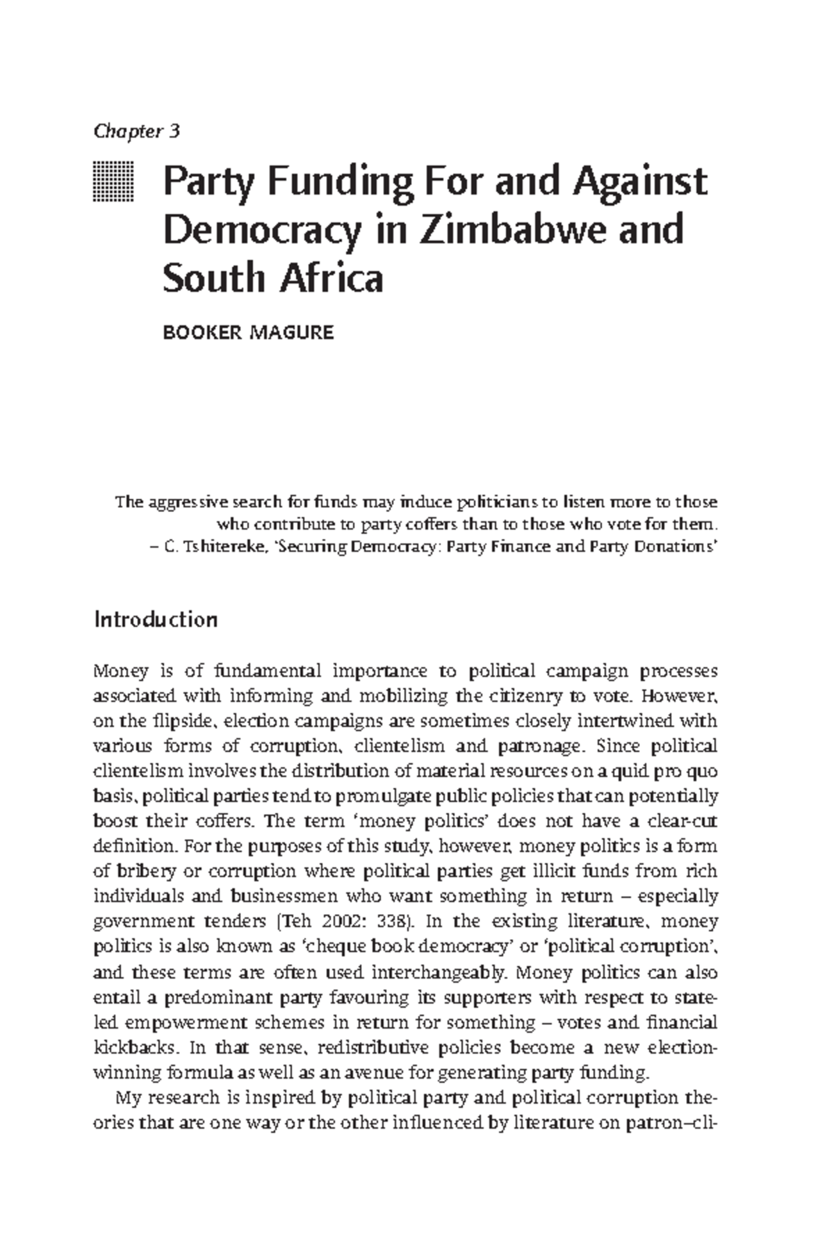 Party Funding reading - Lecture notes 8 - Chapter 3 Party Funding For ...