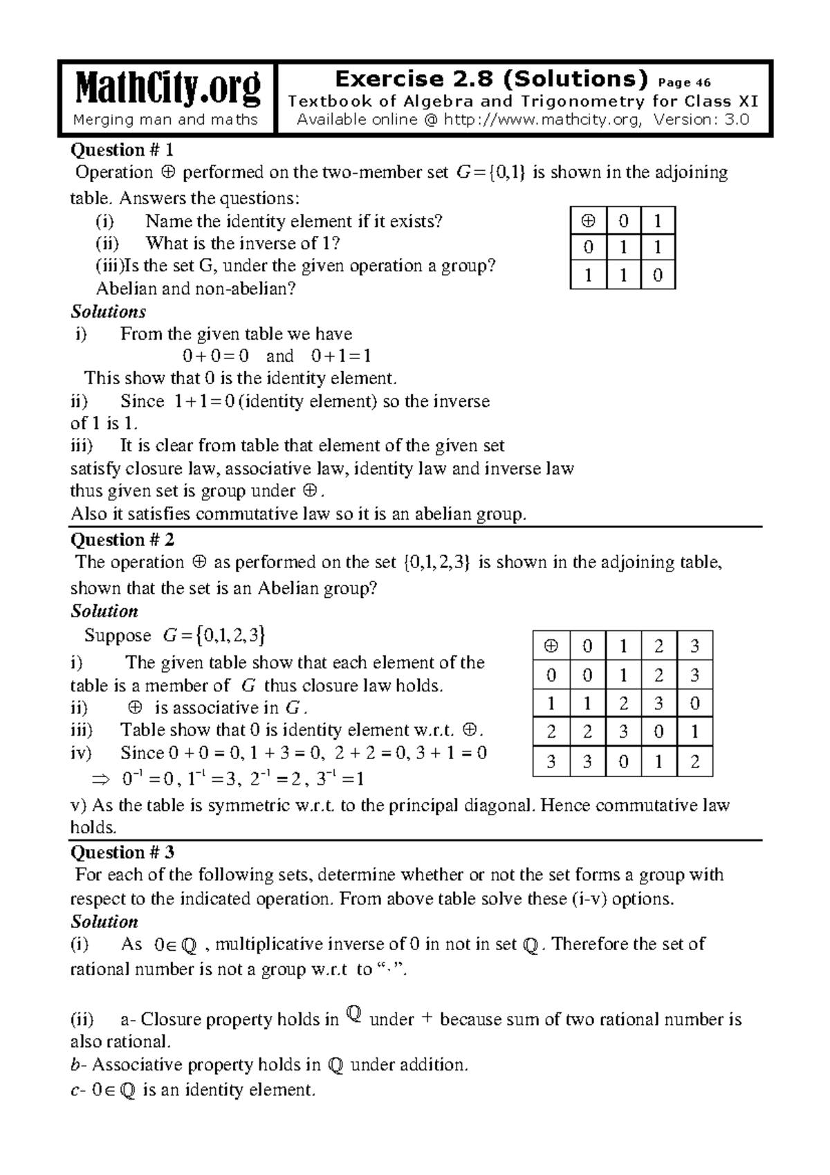 Ex 2 8 fsc part1 ver3 - Answers - MathCity Merging man and maths ...