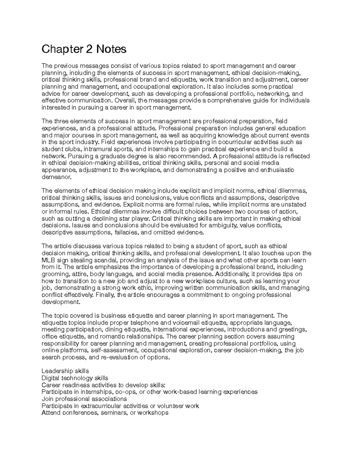 Chapter 2 Notes - Chapter 2 Notes The previous messages consist of ...