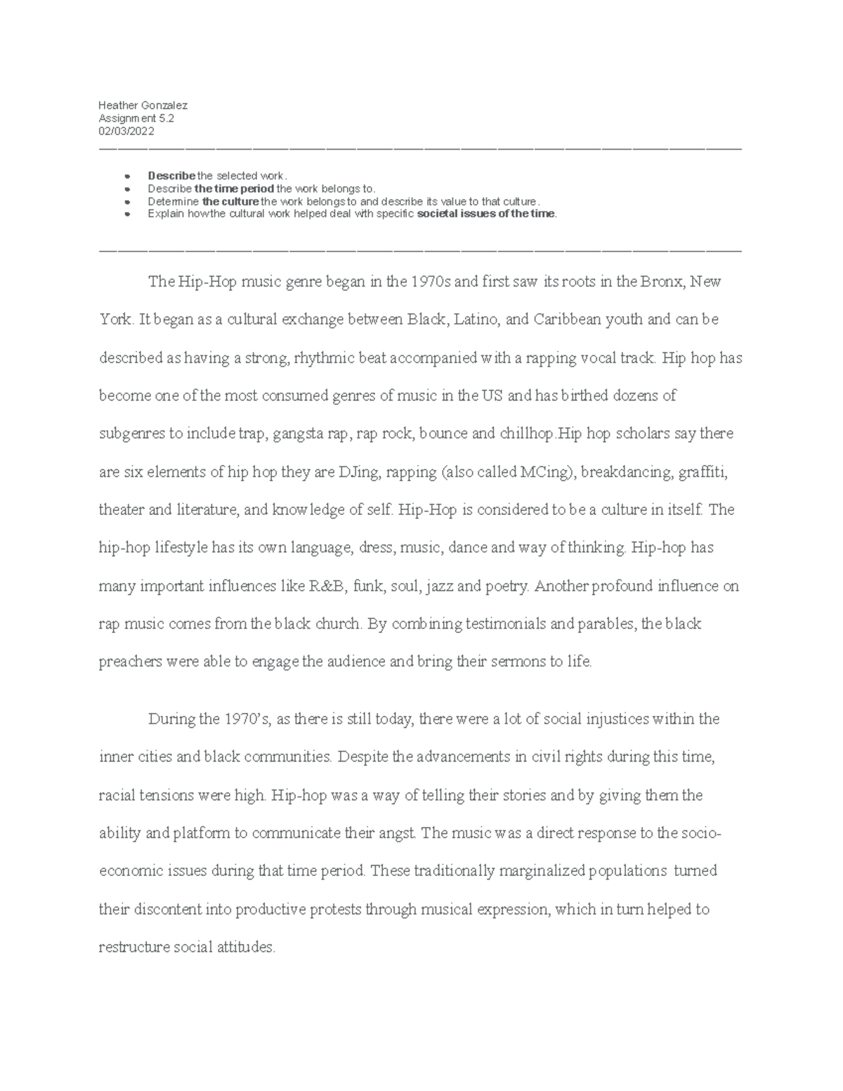 Humanities Module 5 Short Answer Questions - Heather Gonzalez ...