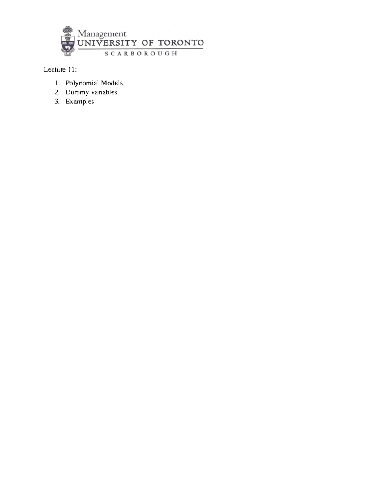 Lecture-11 - Practice - Lecture 11 : 1. Polynomial Models 2. Dummy ...