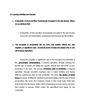 Module no. 4 answer - dvafdf - IV. Learning Activities and Exercises A. Show your calculations ...