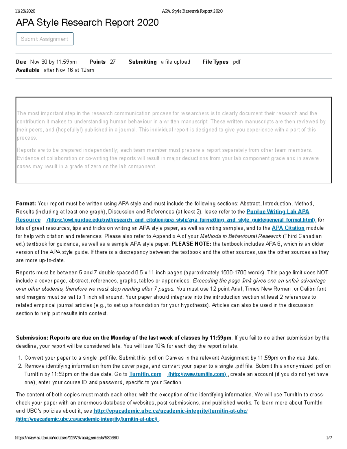 APA Style Research Report 2020 - These written manuscripts are then ...