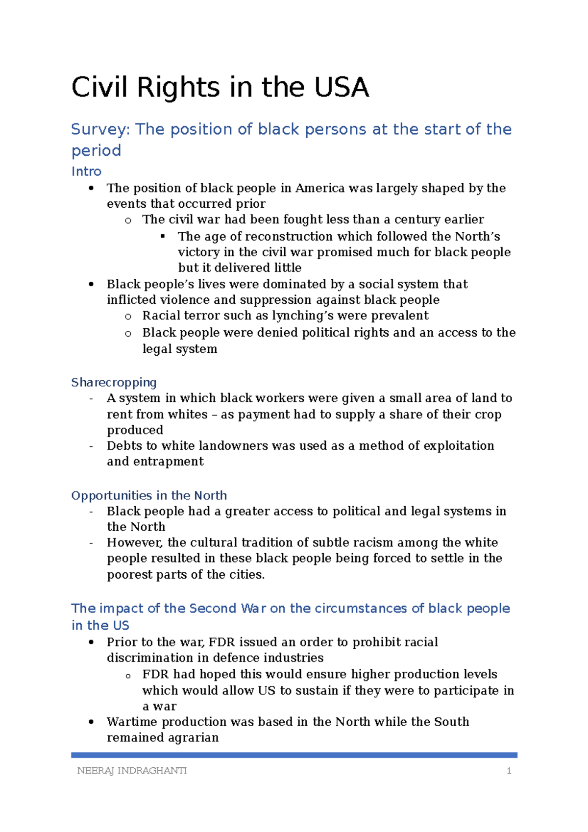Civil Rights in the USA - Civil Rights in the USA Survey: The position ...