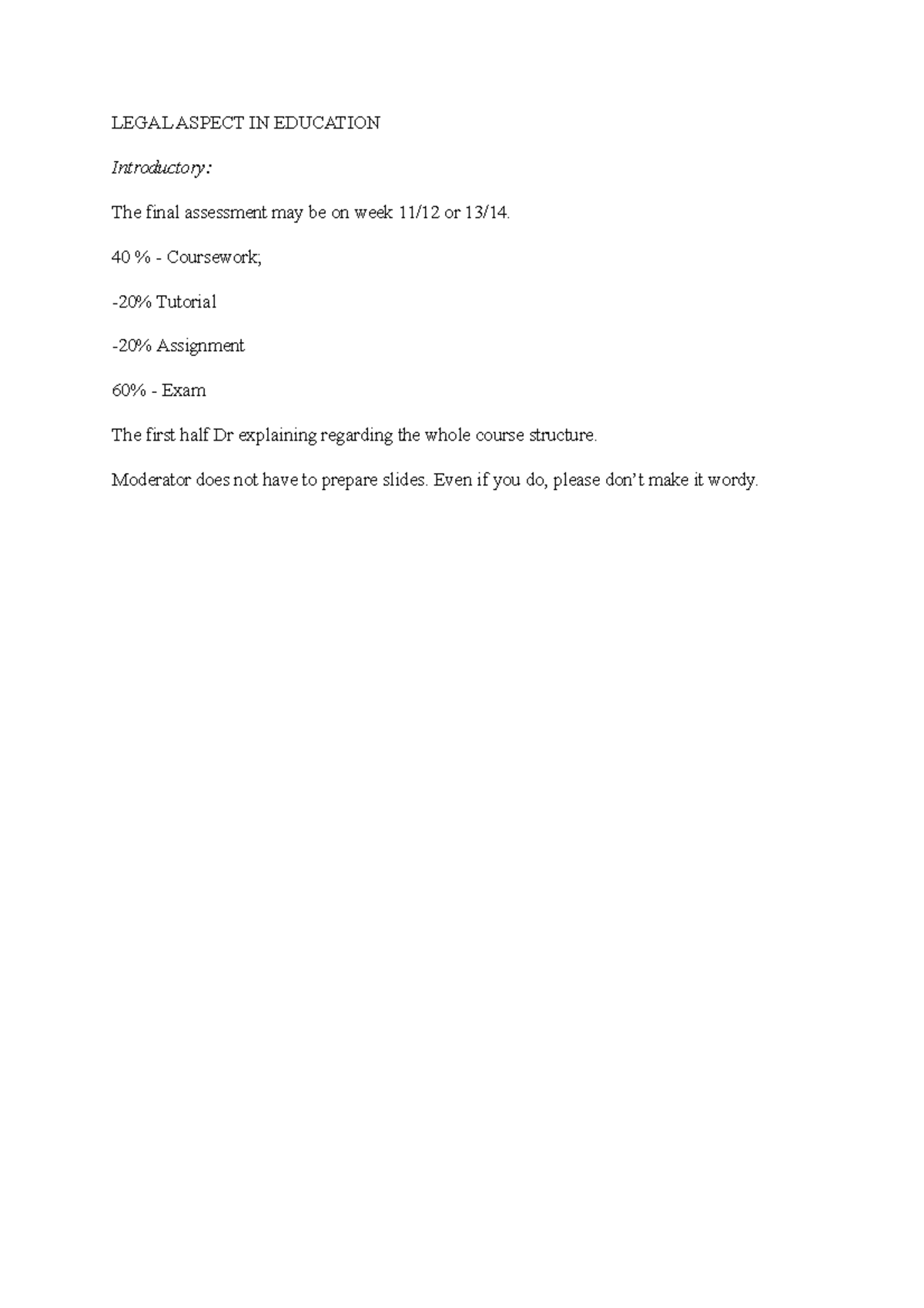 Legal Aspect IN Education Notes - LEGAL ASPECT IN EDUCATION ...