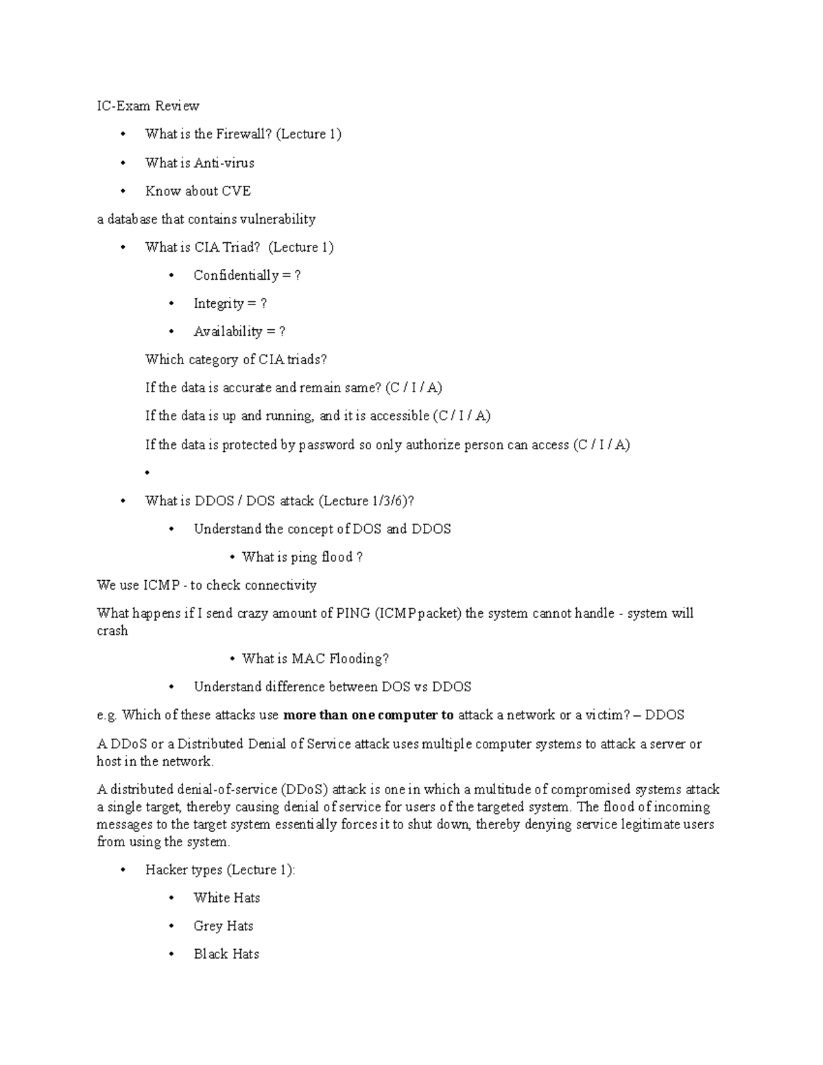 Exam Review - Intro - Prep materials - IC-Exam Review - What is the ...