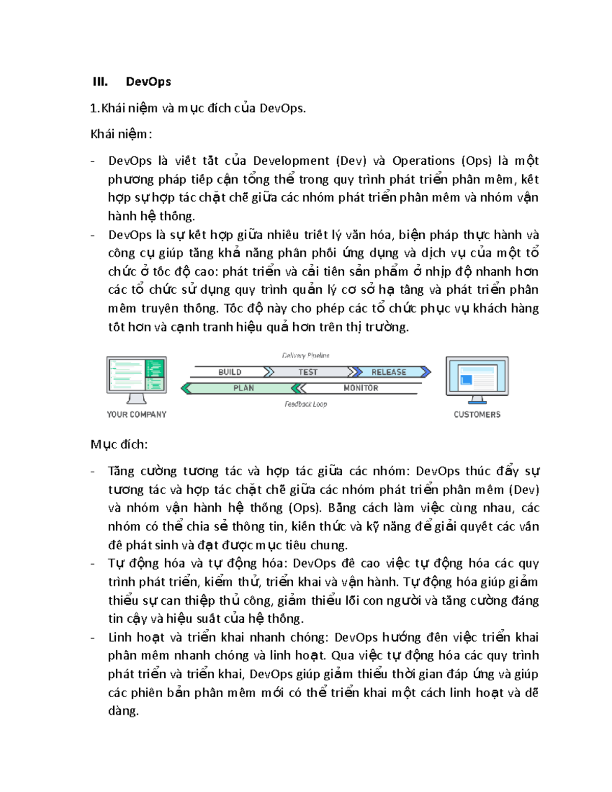 Dev Ops - faf - III. DevOps 1ái ni ệm và m ục đích c ủa DevOps. Khái ni ...