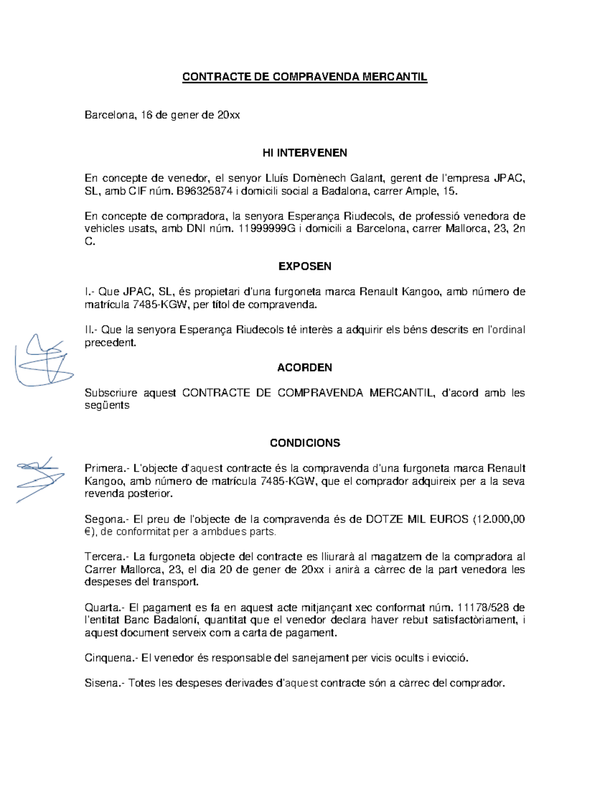 DJE-DOC-4-Compravenda Mercantil - CONTRACTE DE COMPRAVENDA MERCANTIL ...
