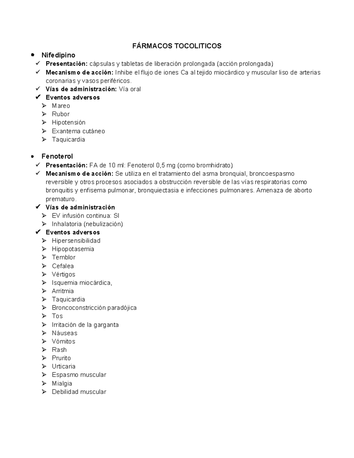 Fármacos Tocoliticos - trabajo de medicamentos - FÁRMACOS TOCOLITICOS ...