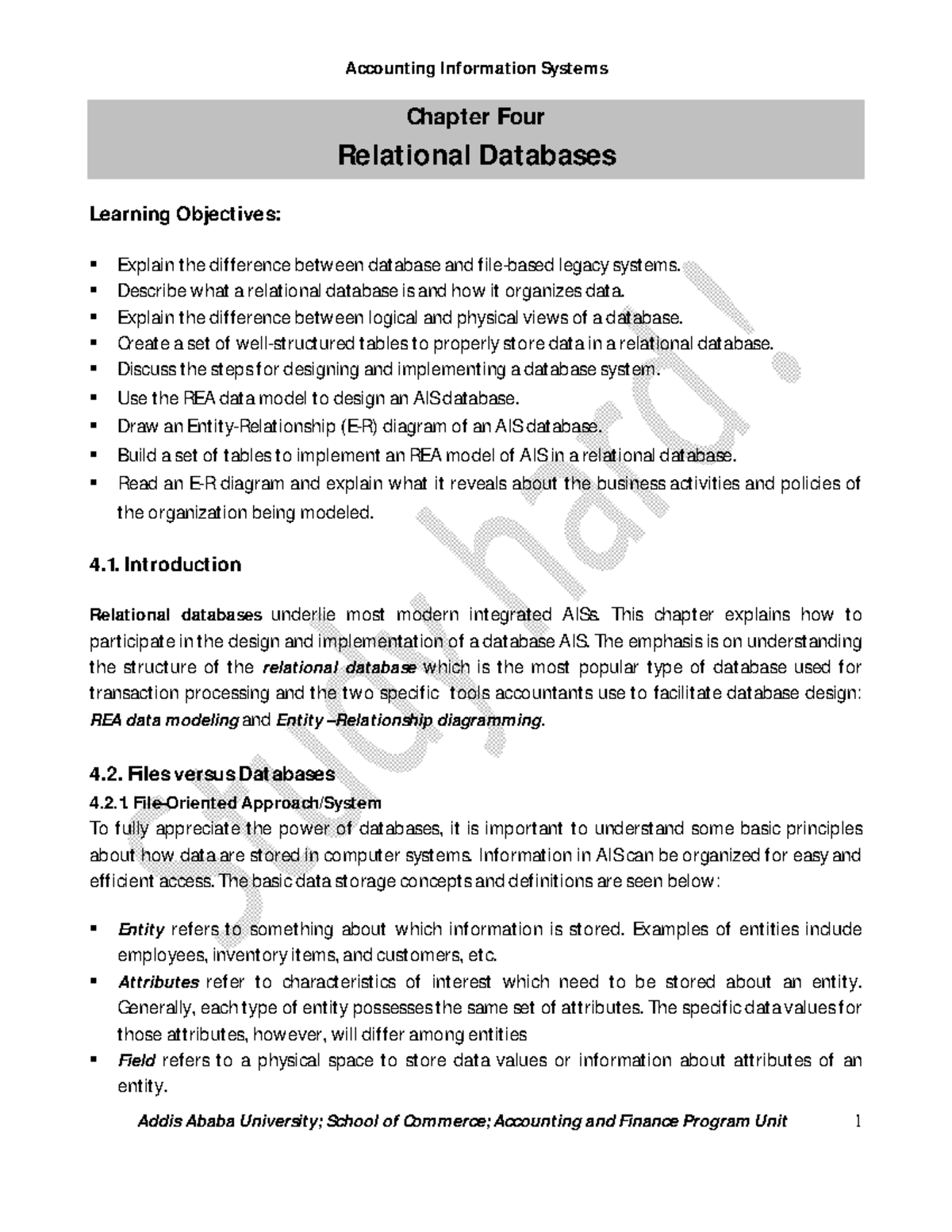 AIS-C4-ed - Chapter Four Relational Databases Learning Objectives: Explain the difference ...