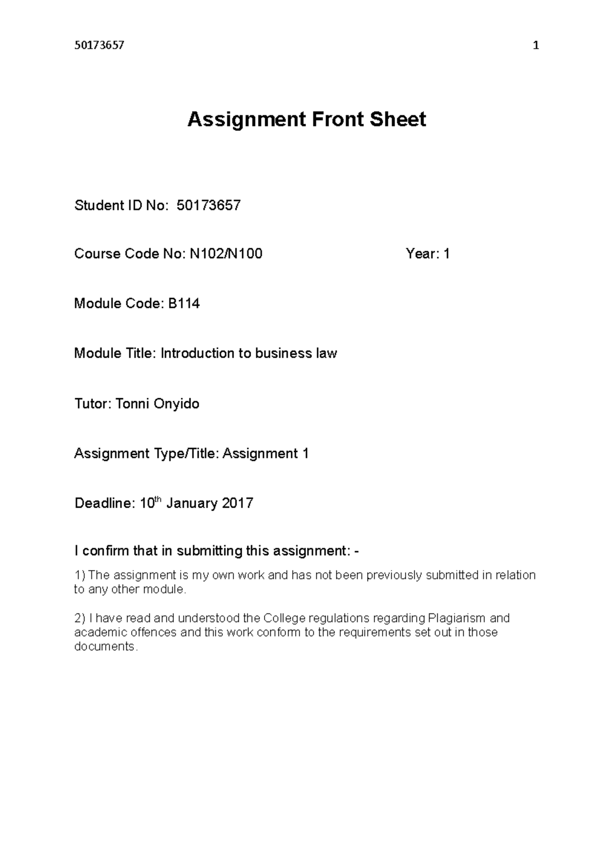 Assignment Introduction To Business Law Case Study Report 50173657