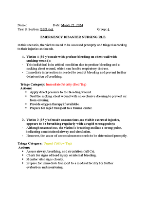Cghmc LFD DAY 1 - notes - Name: Date: March 13, 2024 Year & Section ...