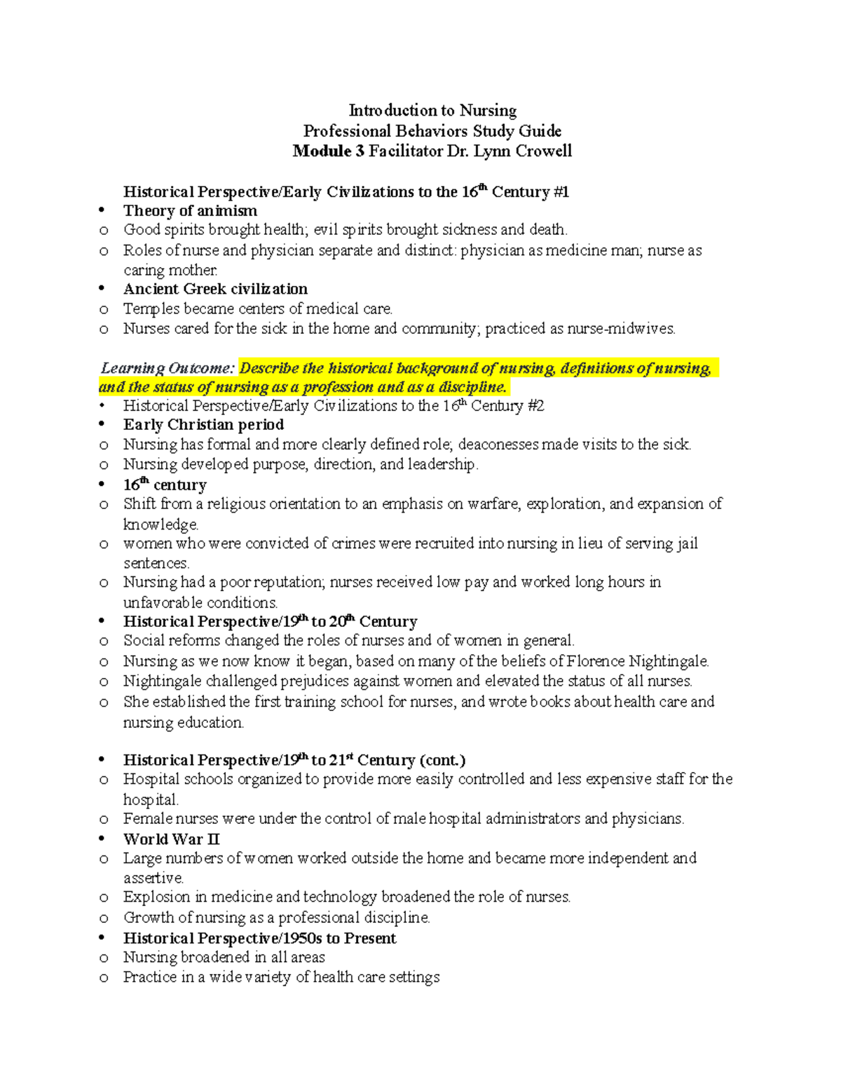 Test 2 Mod 3 - Test 2 - Mod 3 - Introduction to Nursing Professional ...