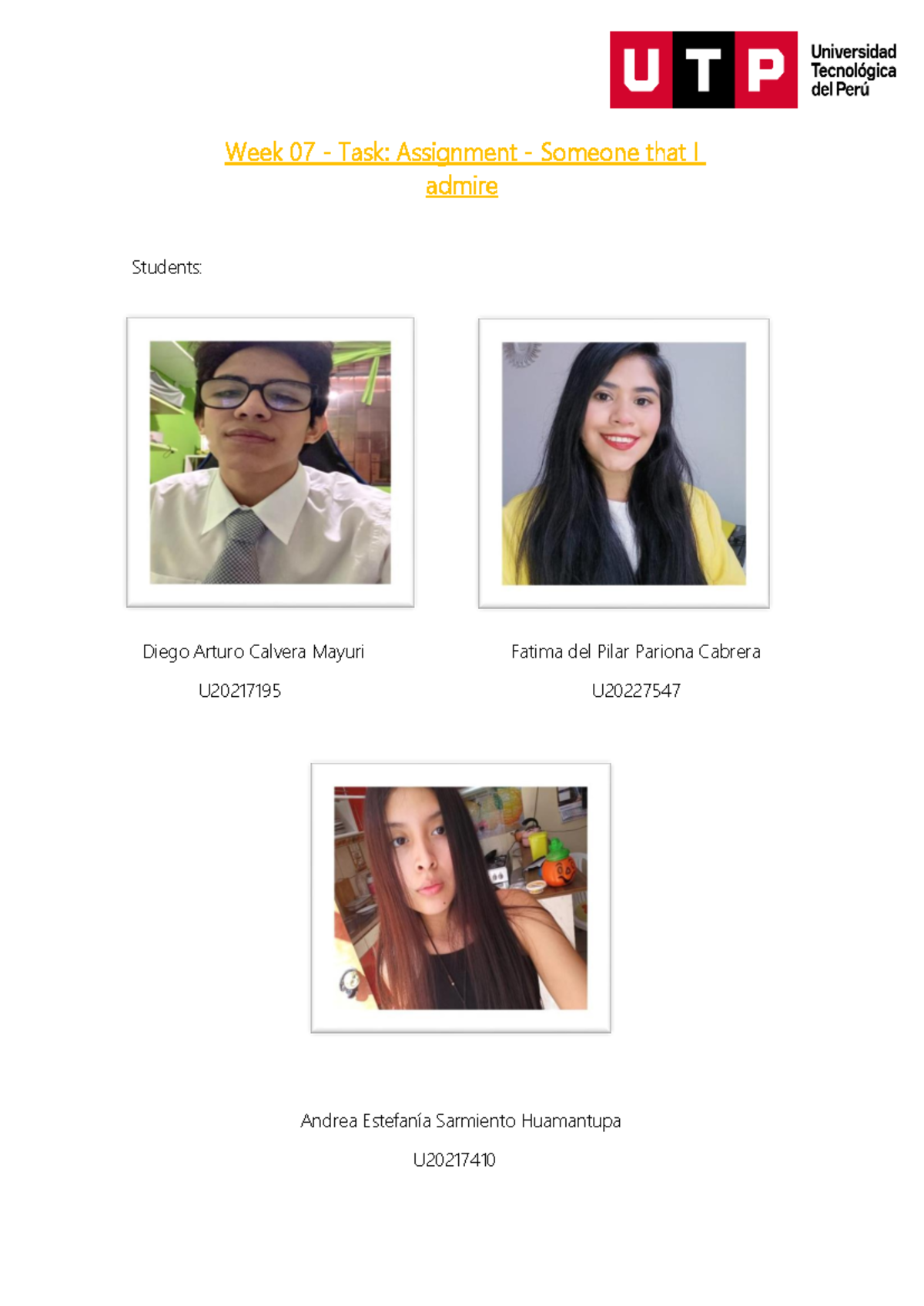 Task 07 Assignment - Someone that I admire - Week 07 - Task: Assignment ...