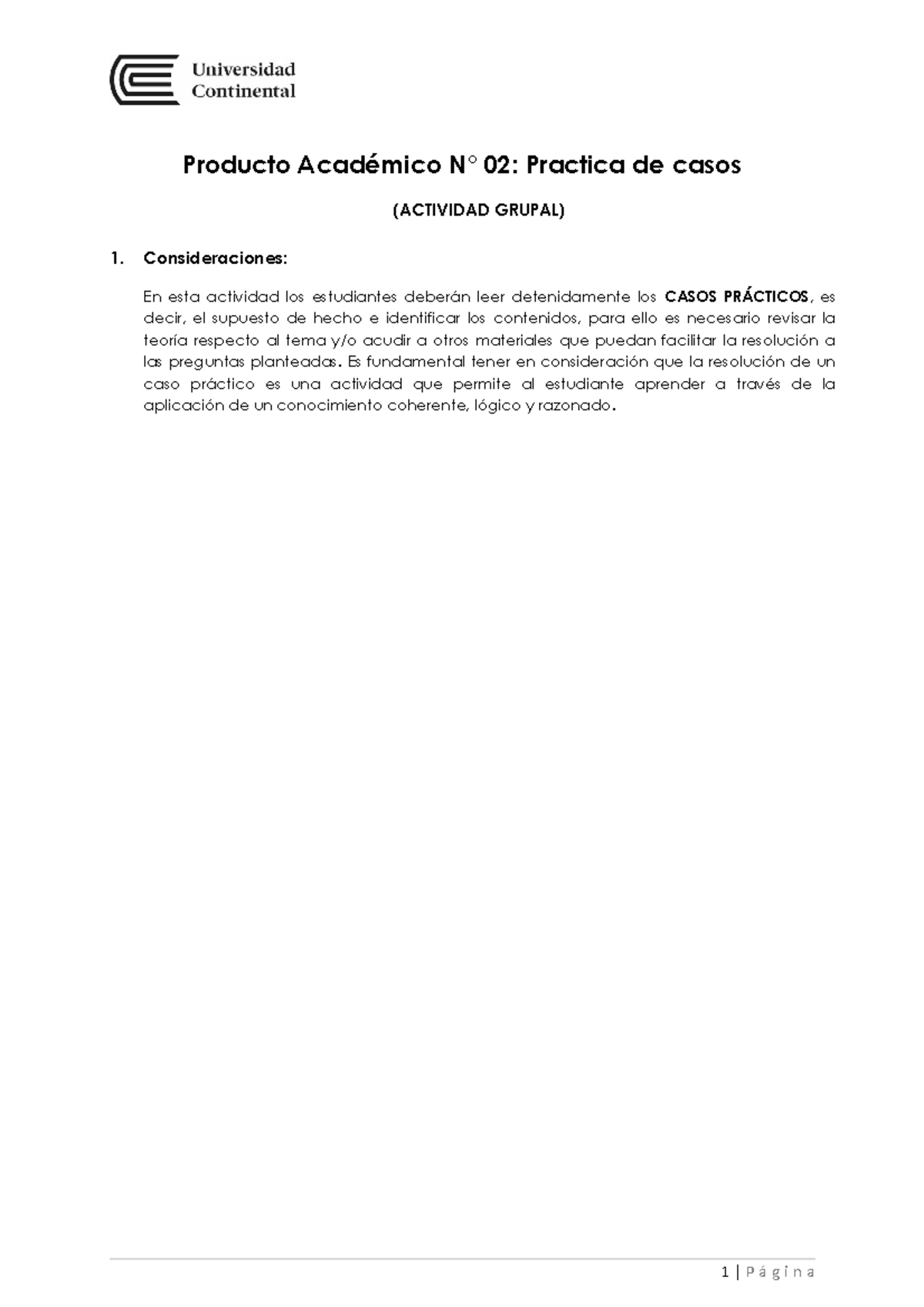 PA N° 02 - Pa2 - Producto Académico N° 02: Practica de casos (ACTIVIDAD GRUPAL) 1 ...