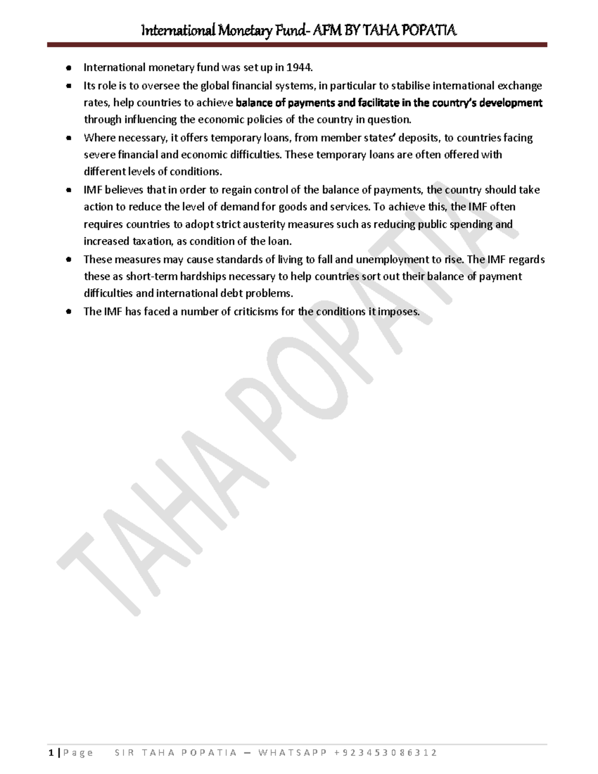 IMF - International Monetary Fund Notes - InternationalMonetaryFund ...