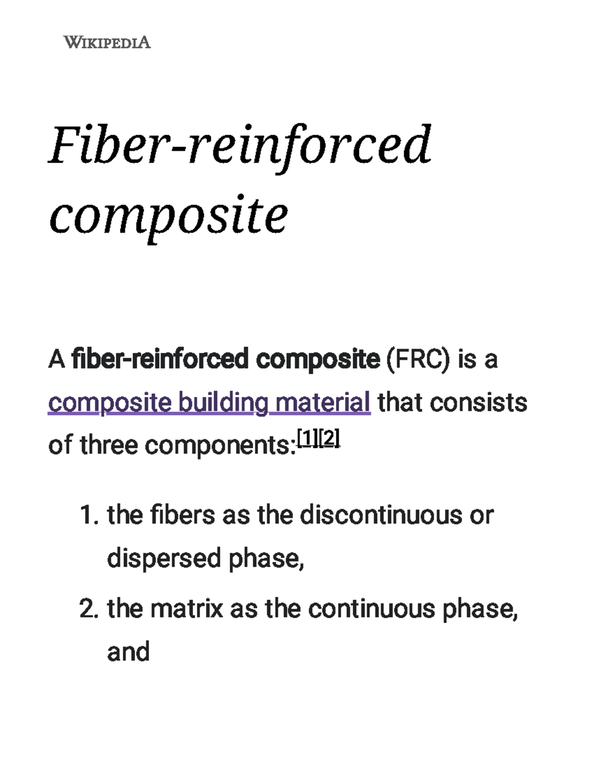 Fiber-reinforced composite - Wikipedia - Fiber-reinforced composite A ...