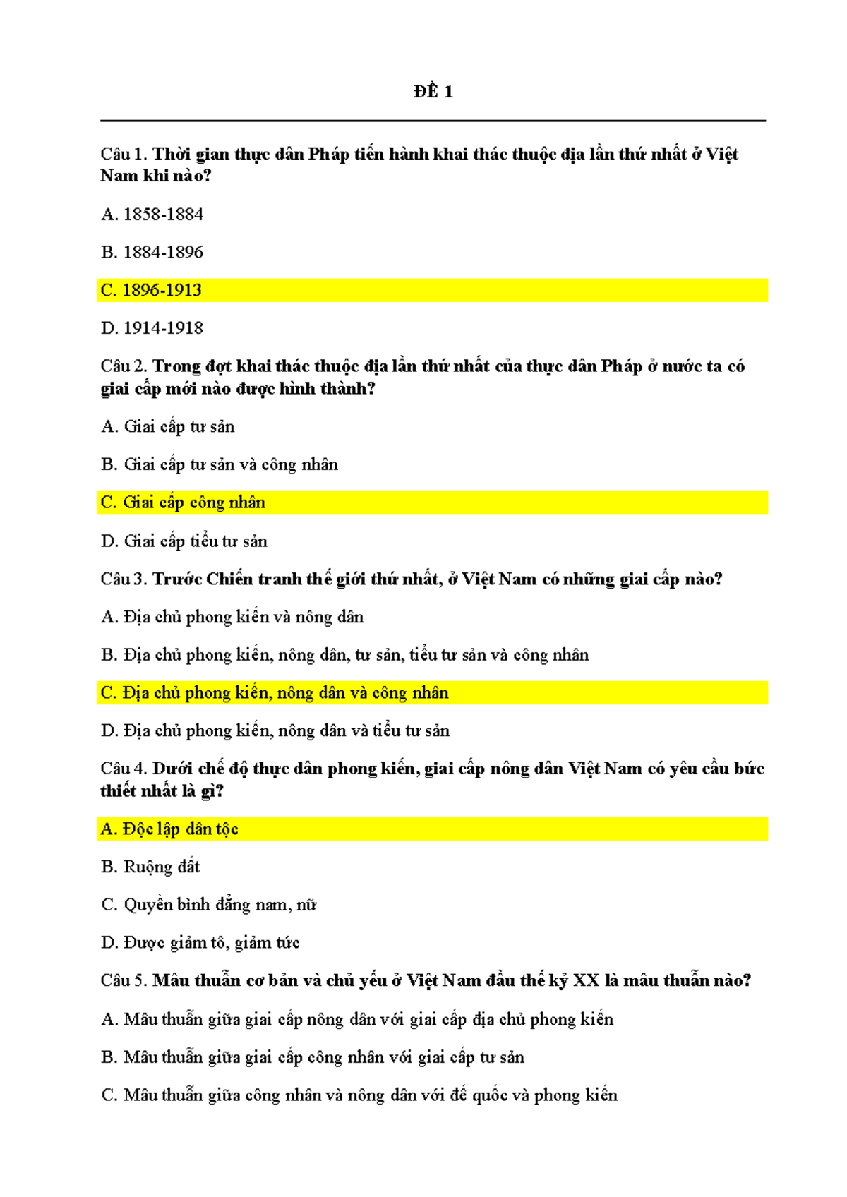 Top cac cau hoi trac nghiem on tap hoc phan lich su dang cong san viet 133459 - ĐỀ 1 Câu 1. Thời ...