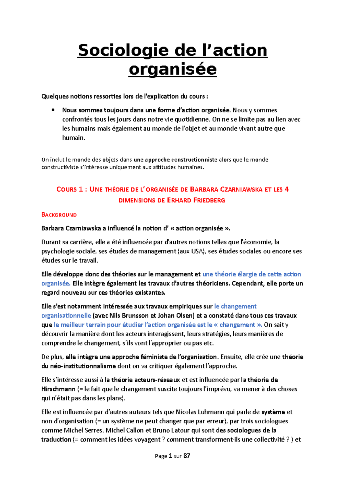 Synthèse Sociologie de laction organisée - Sociologie de l’action organisée Quelques notions ...