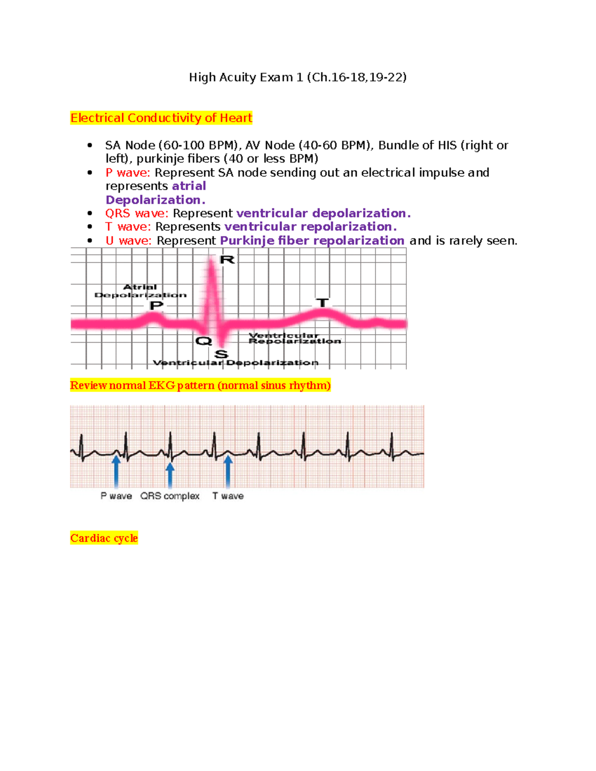 My BP High Acuity Exam 1 - Summary General Biology I - High Acuity Exam ...