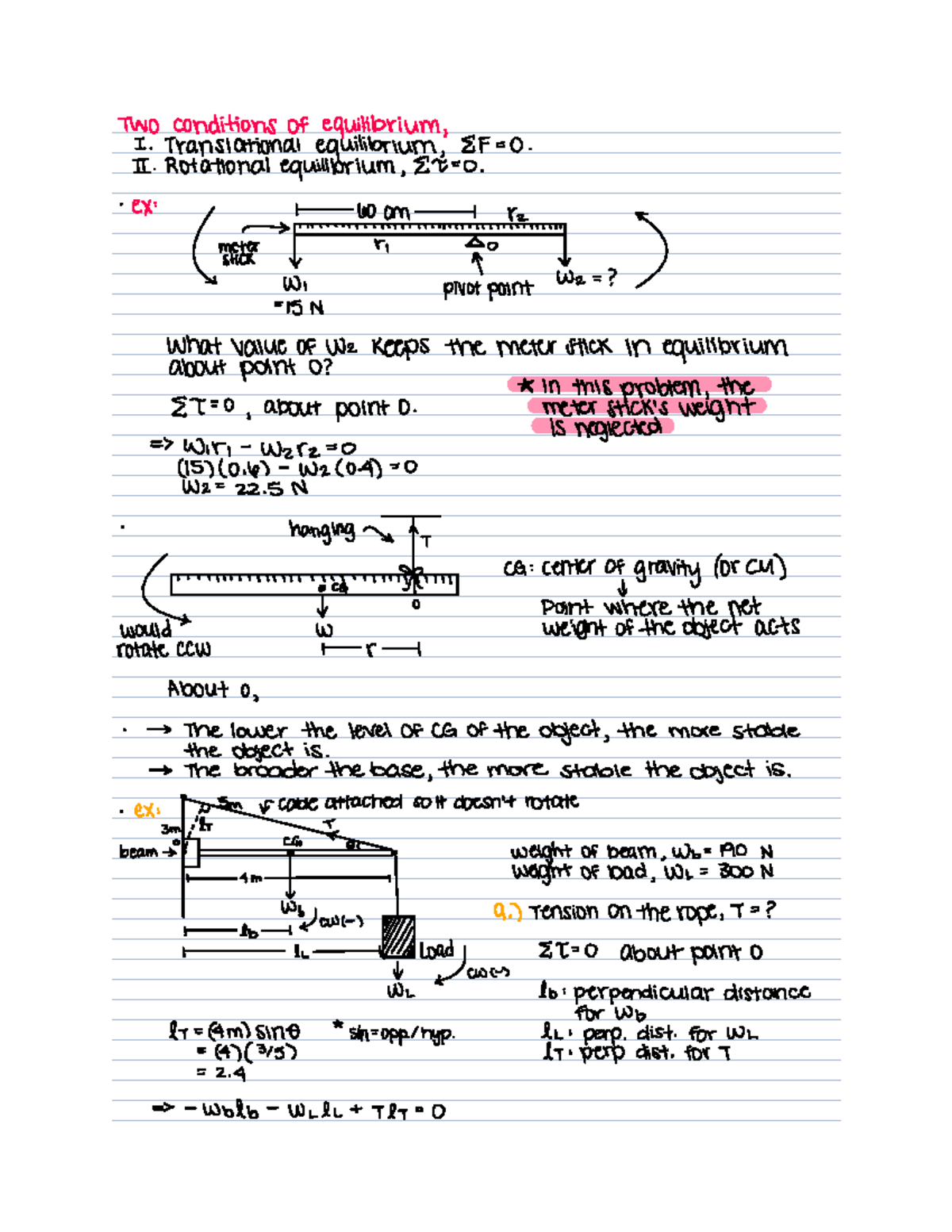 Chapter 11 - Equilibrium - TWOconditions of equilibrium I ####### Tr a ...