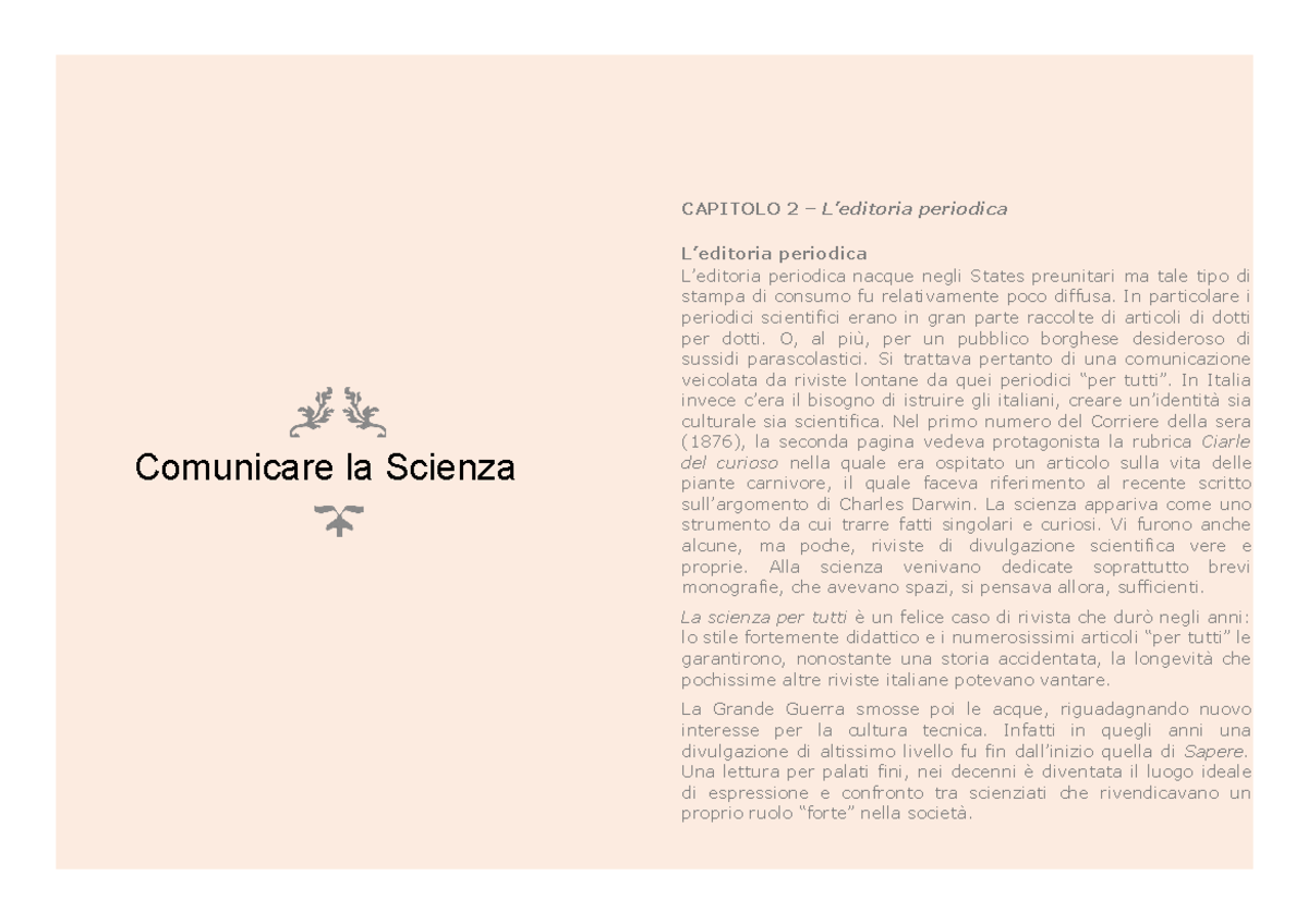Comunicare la scienza silvia bencivelli f paolo de ceglia - CAPITOLO 2 ...