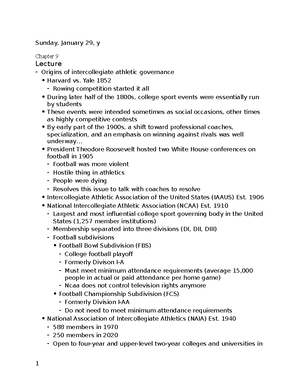Sports Management Chapter 12 Notes - Sunday, January 29, y Chapter 12 ...