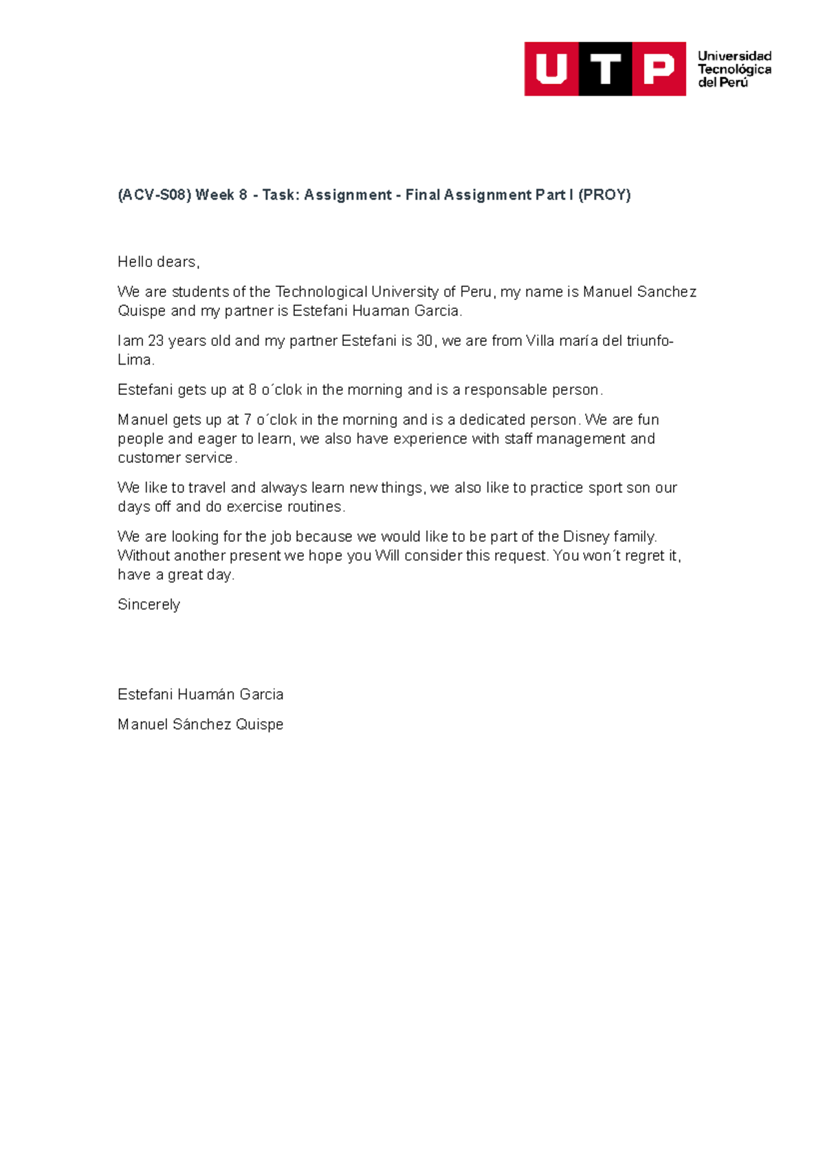 TA2 FINAL PROYECTO - (ACV-S08) Week 8 - Task: Assignment - Final Assignment Part I (PROY) Hello ...