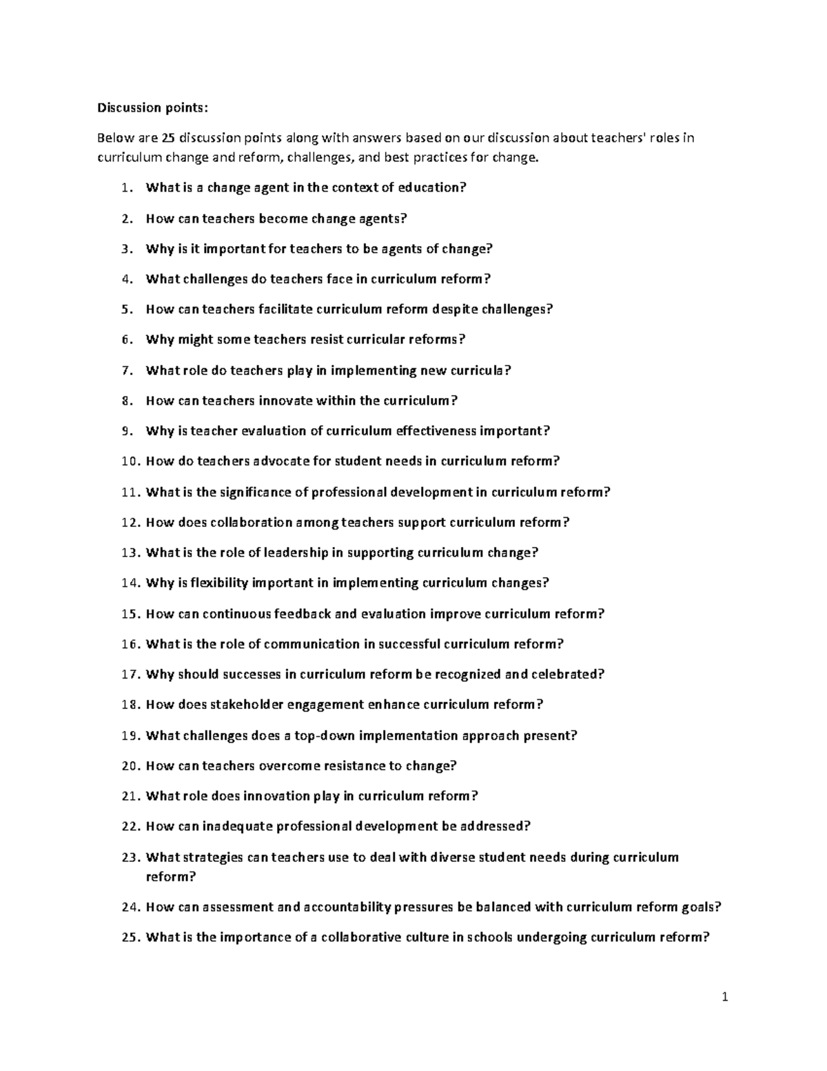 Discussion-point 1 c2fb0ba11c1e21365931 fe1deea2804f - 1 Discussion ...