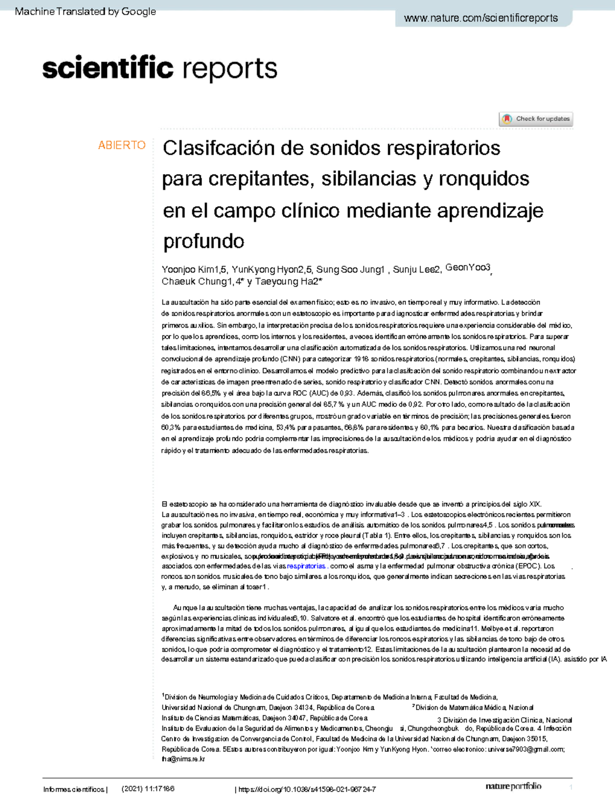 Clasificacion de sonidos respiratorios - Clasifcación de sonidos ...
