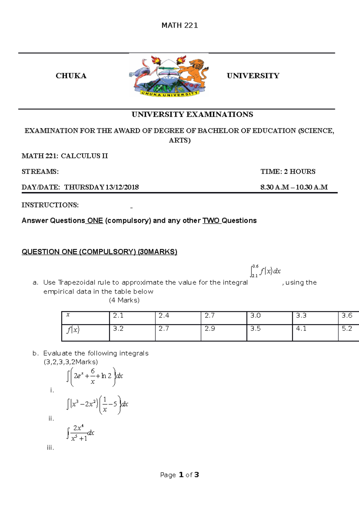 MATH 221 - maths 241 probability and statistics - MATH 221 CHUKA ...