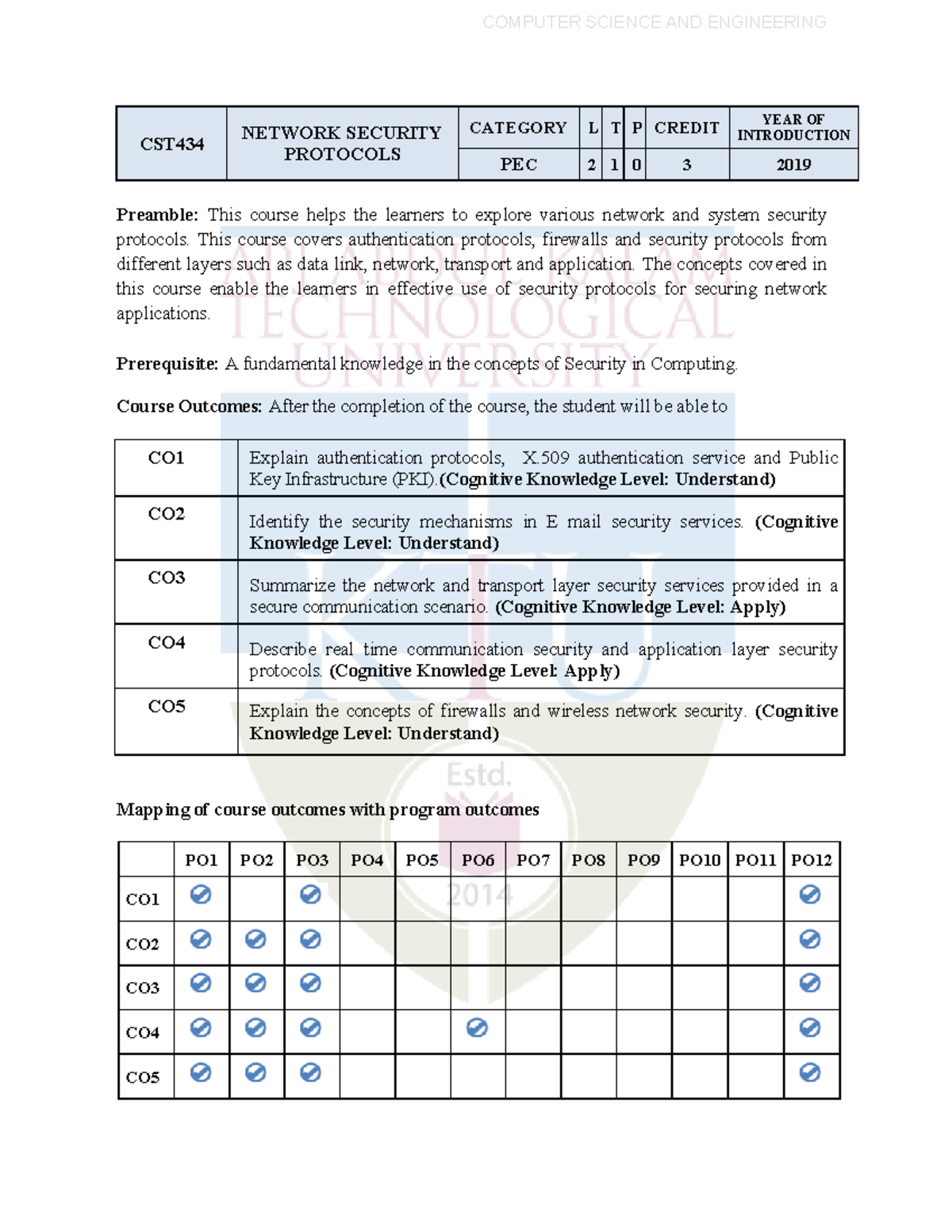 Network Security Protocols S8 CSE-2019 Scheme-Syllabus - CST NETWORK ... Network Security Protocols S8 CSE-2019 Scheme-Syllabus - CST NETWORK ...