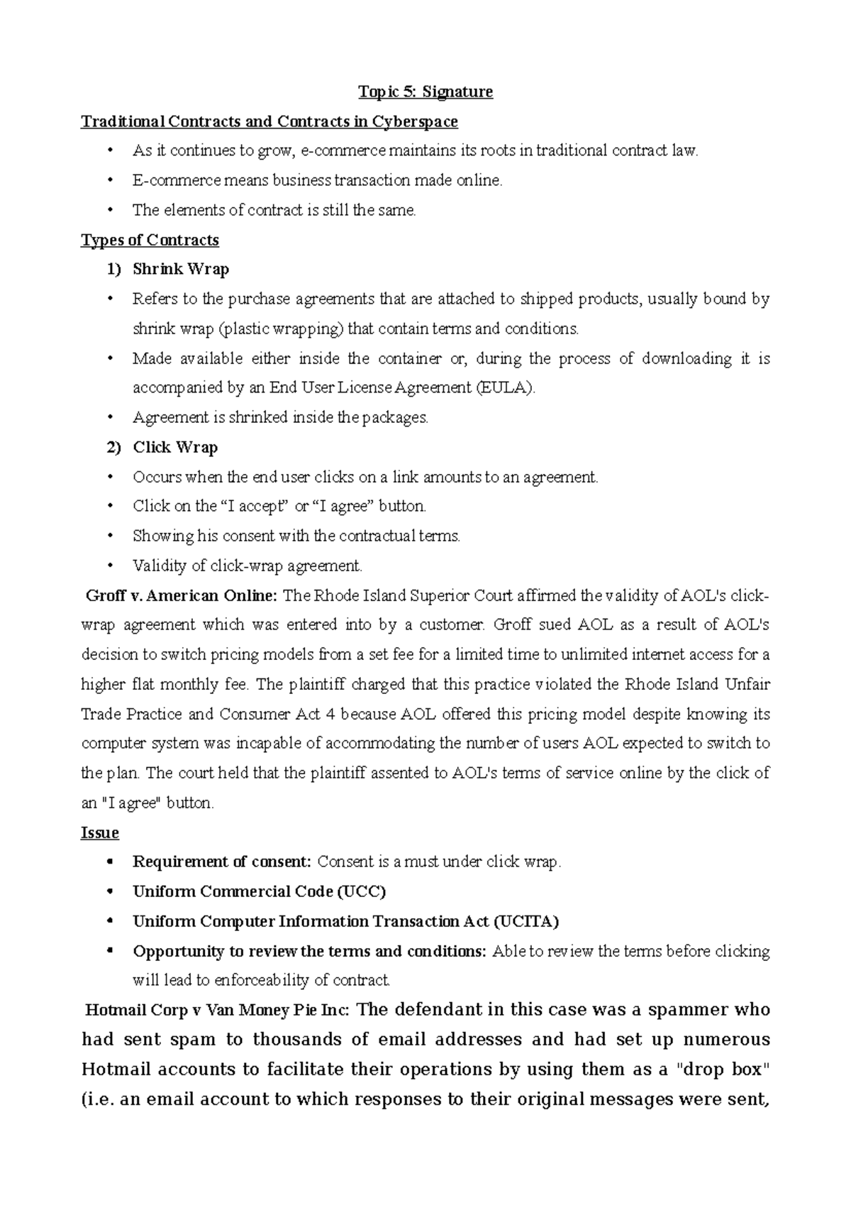 Cyber Notes CHAP 5 - Signature - Topic 5: Signature Traditional ...