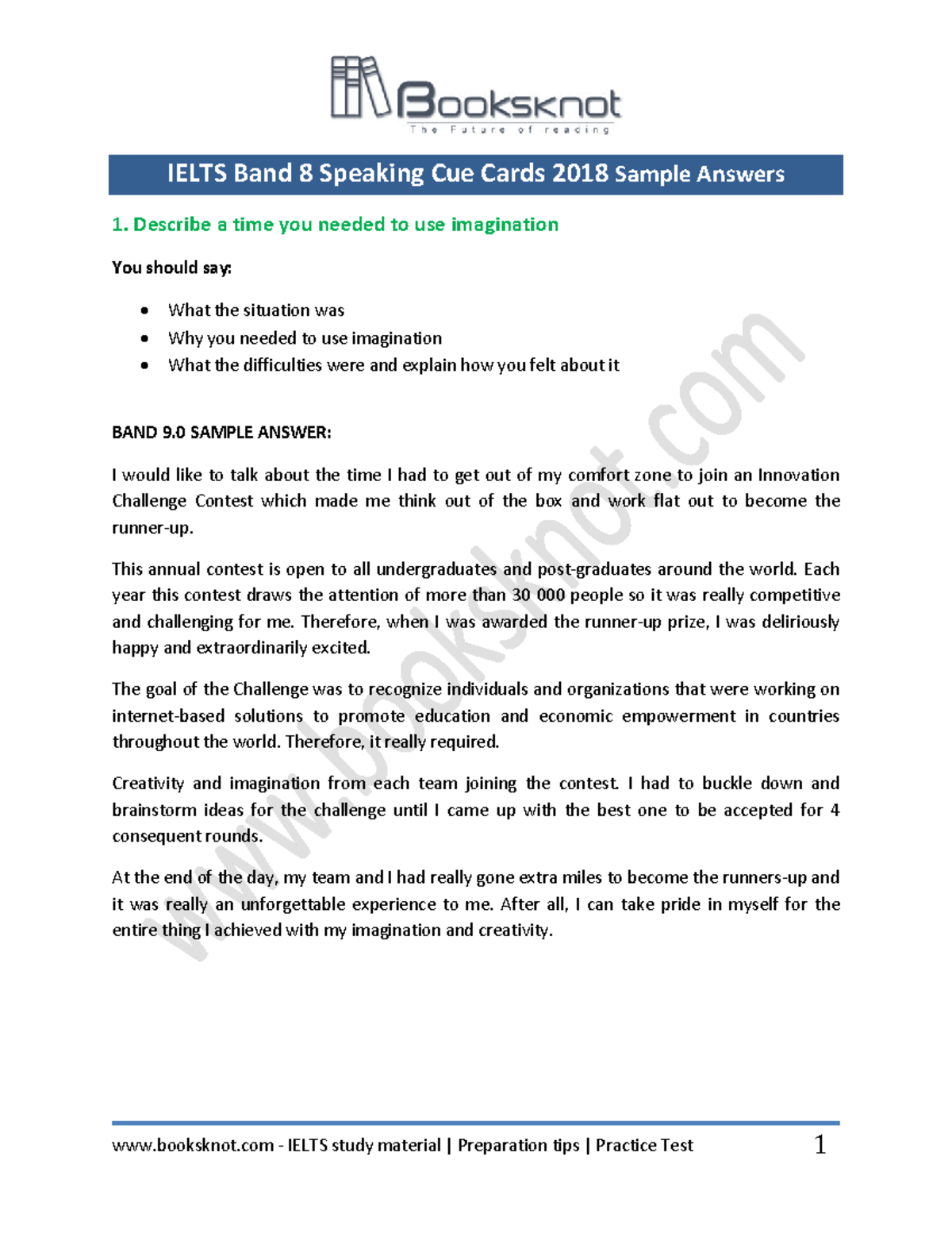 Ielts Band 8 Speaking Cue Cards 2018 Sam - IELTS Band 8 Speaking Cue ...