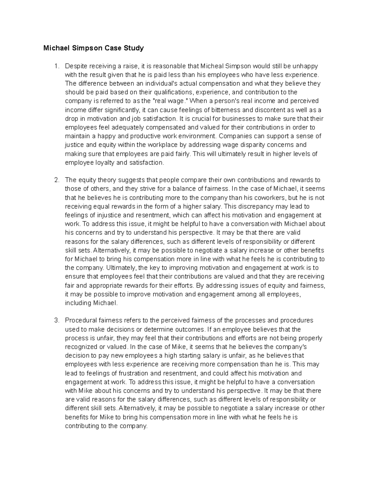 Michael Simpson Case Study - Michael Simpson Case Study Despite ...