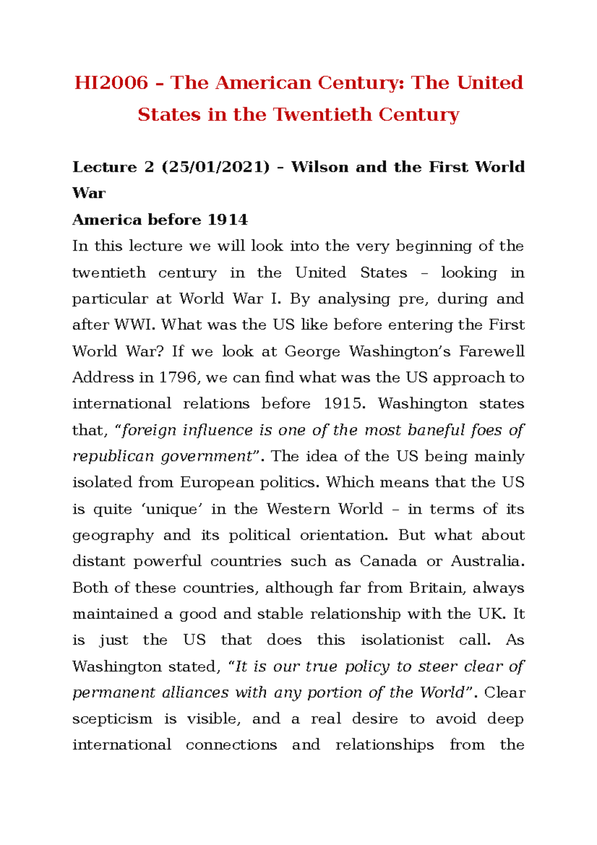 HI2006 - American History - HI2006 – The American Century: The United ...