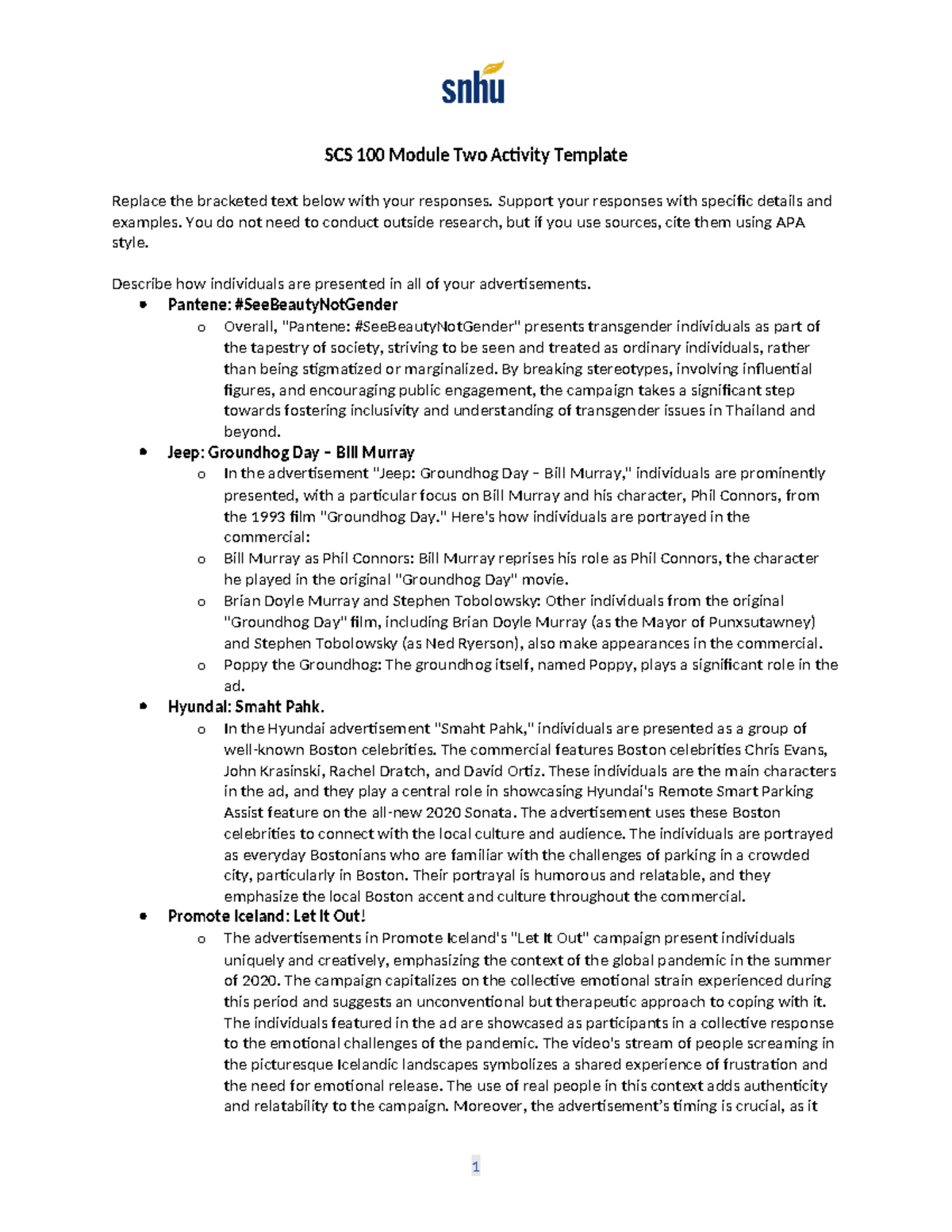 SCS 100 Module Two Activity Zachary Russell - SCS 100 Module Two ...