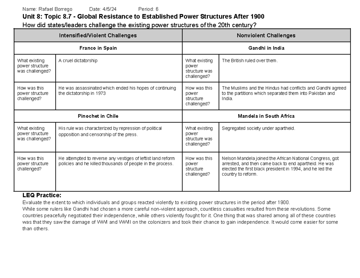 Unit 8 Topic 8 - 8.8 Assignment - Name: Rafael Borrego Date: 4/5/24 ...