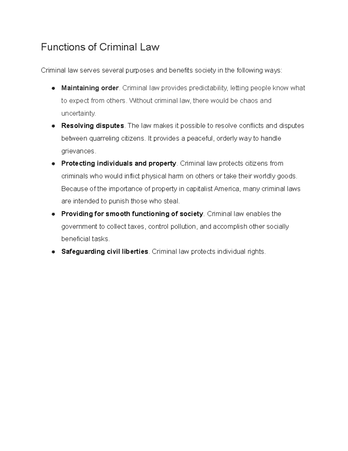 Functions of Criminal Law - Functions of Criminal Law Criminal law ...